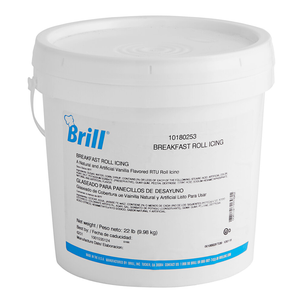 Brill Vanilla Breakfast Roll Icing 22 lb.