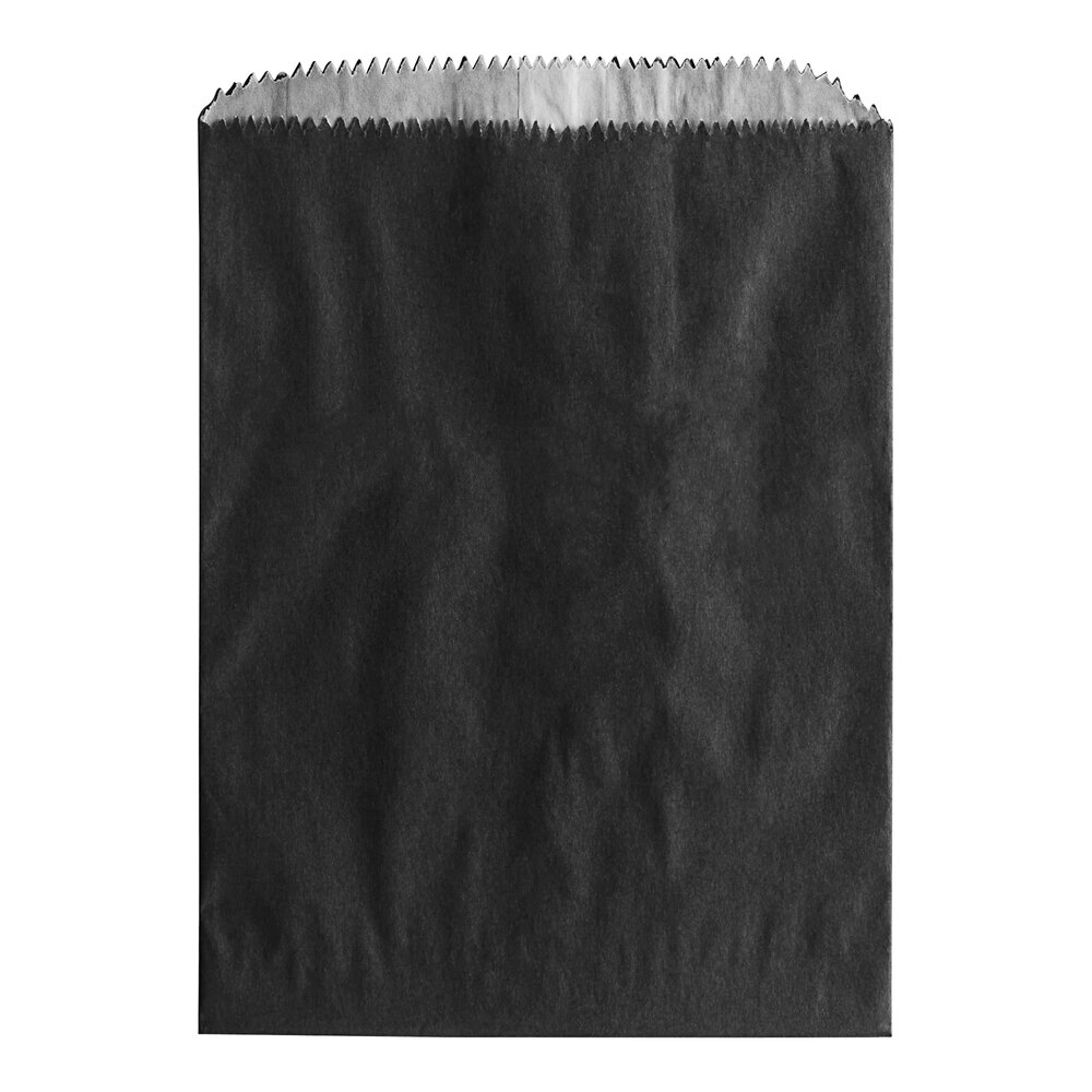 1/2 lb. 7 1/2" x 5 3/4" Customizable Black Gourmet Bag - 1,000/Case