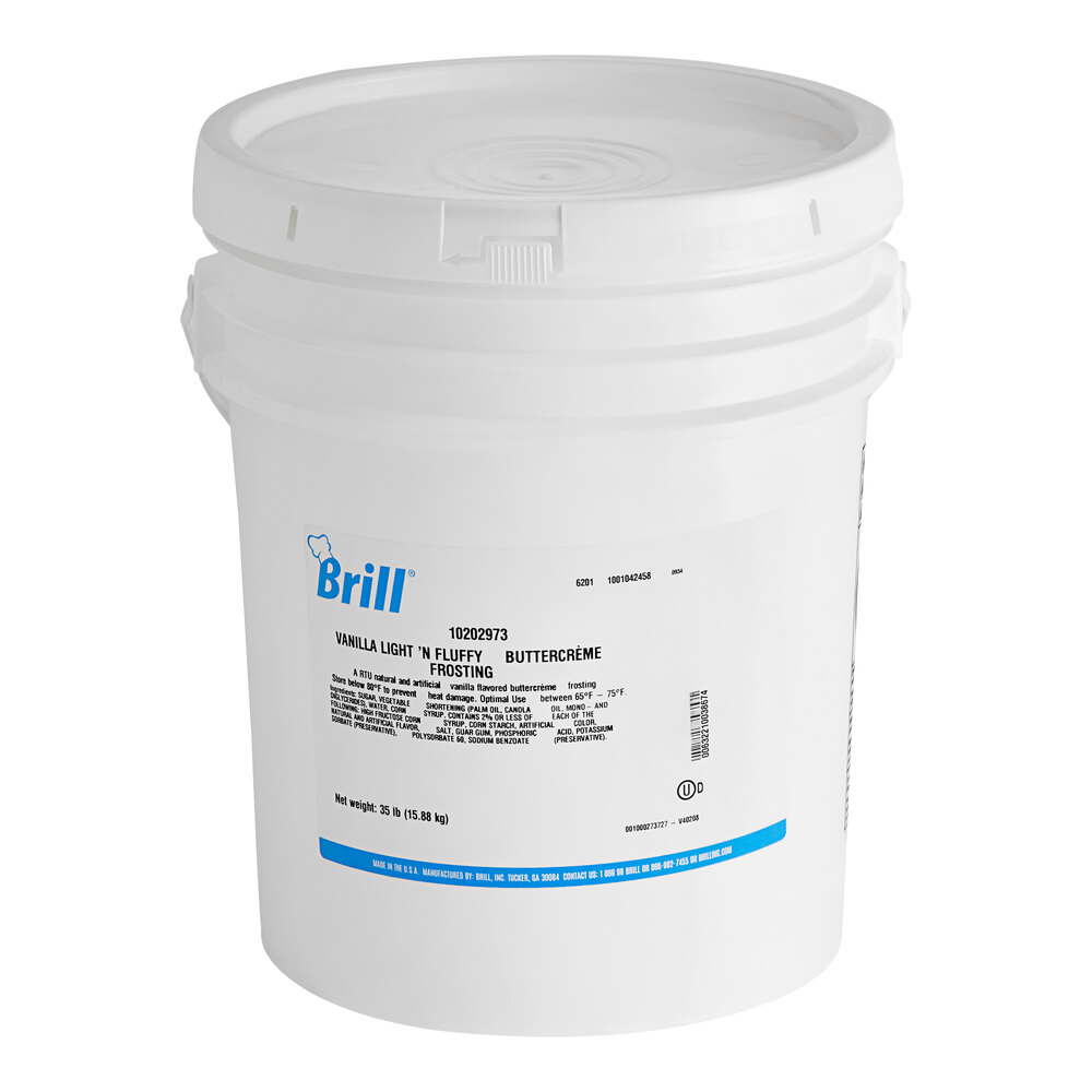 Brill Vanilla Light 'n Fluffy Buttercreme Frosting 35 lb.
