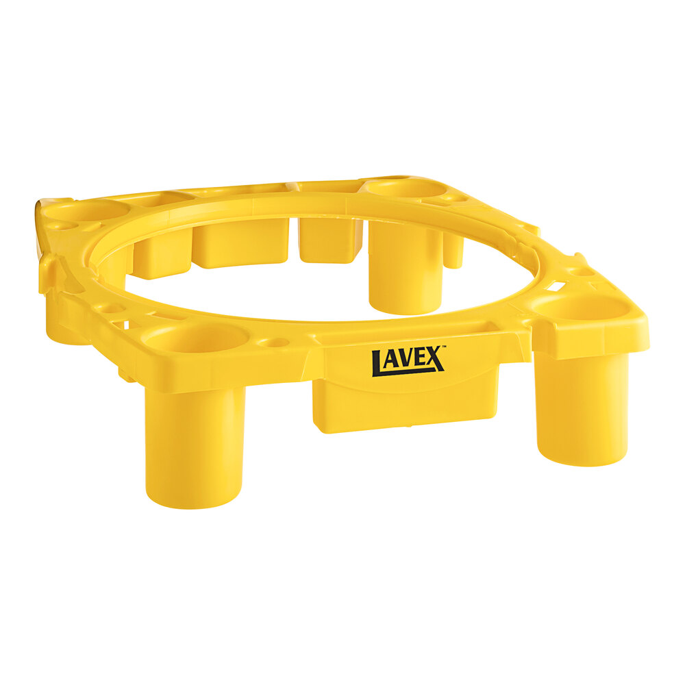 Lavex Yellow Round Rim Caddy for 44 Gallon Trash Cans