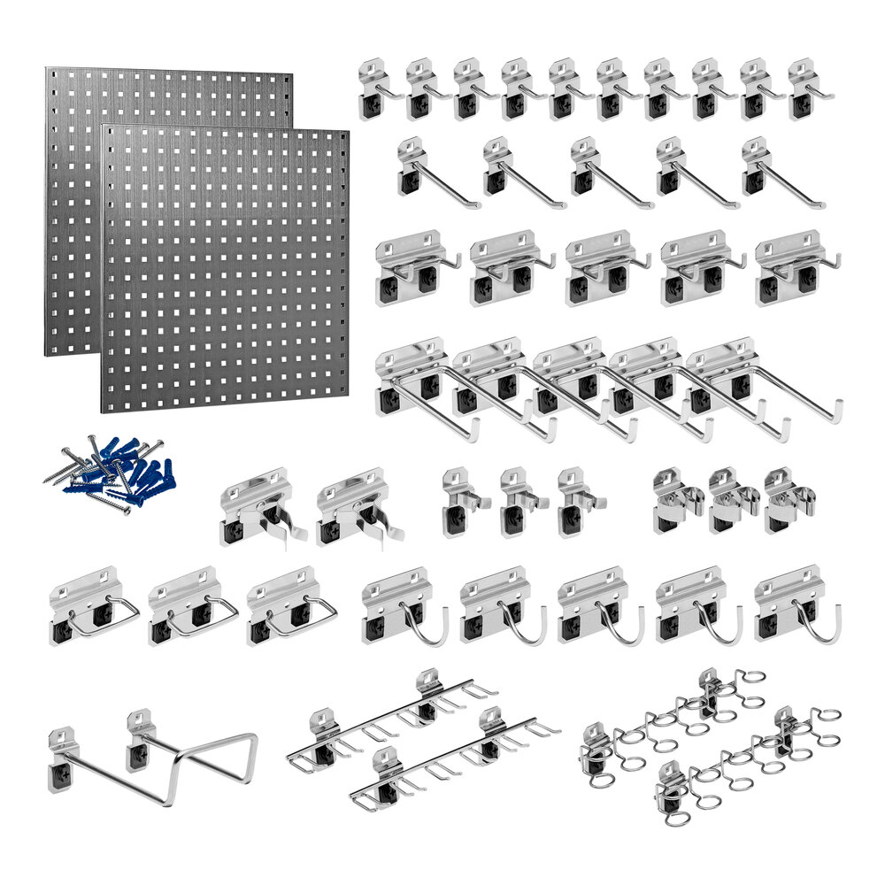 Triton Products 24" x 24" Stainless Steel LocBoard Kit with 46 Hooks