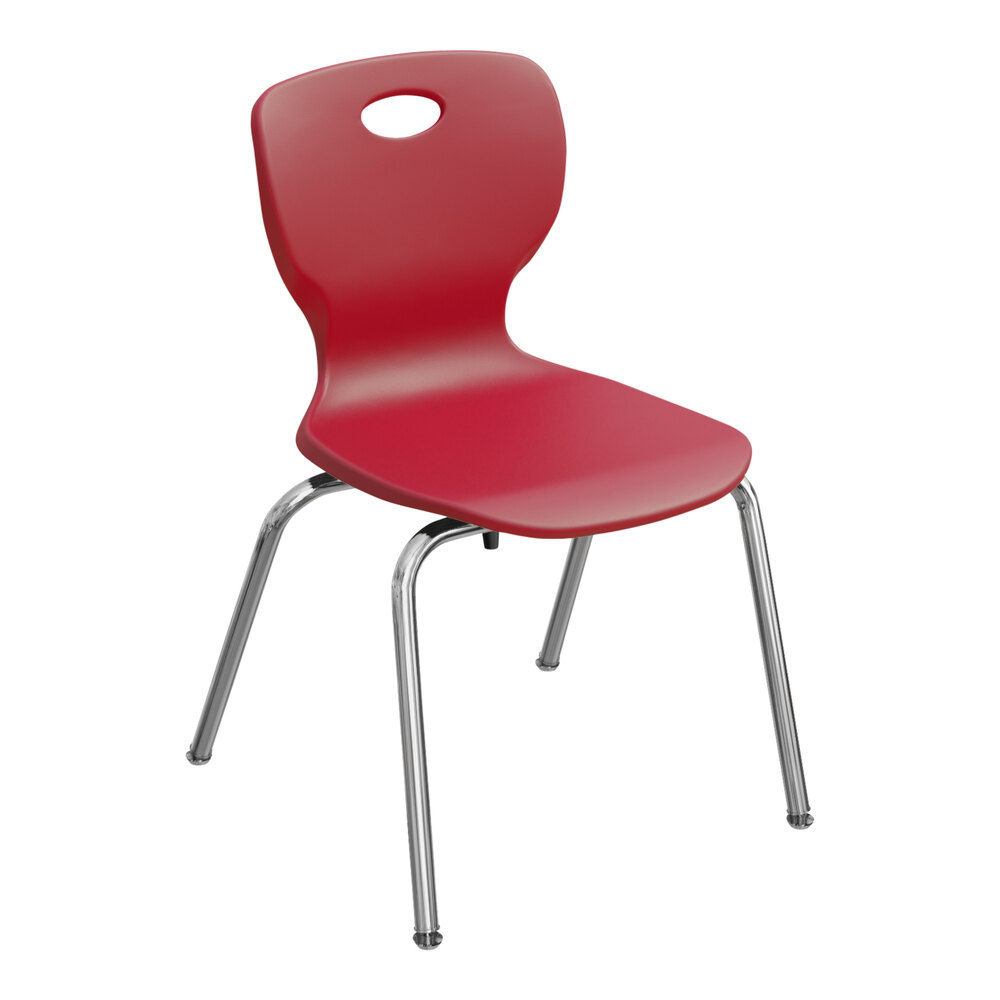 Correll Classic 16" Red Stackable Student Chair - 4/Set