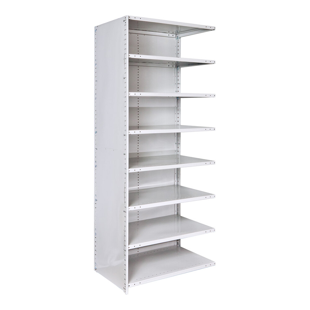 Hallowell MedSafe Hi-Tech 36" x 24" x 87" Antimicrobial Steel Closed 8-Shelf Medium-Duty ...