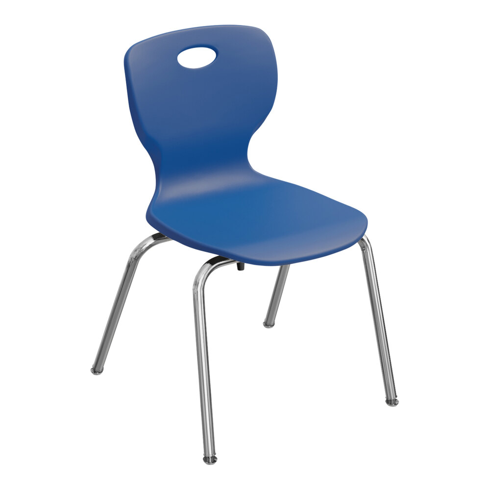 Correll Classic 14" Blue Stackable Student Chair - 4/Set