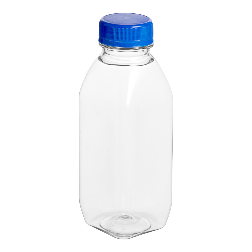 Captiva Containers 12 oz. Square Milkman PET Clear HPP Juice Bottle ...