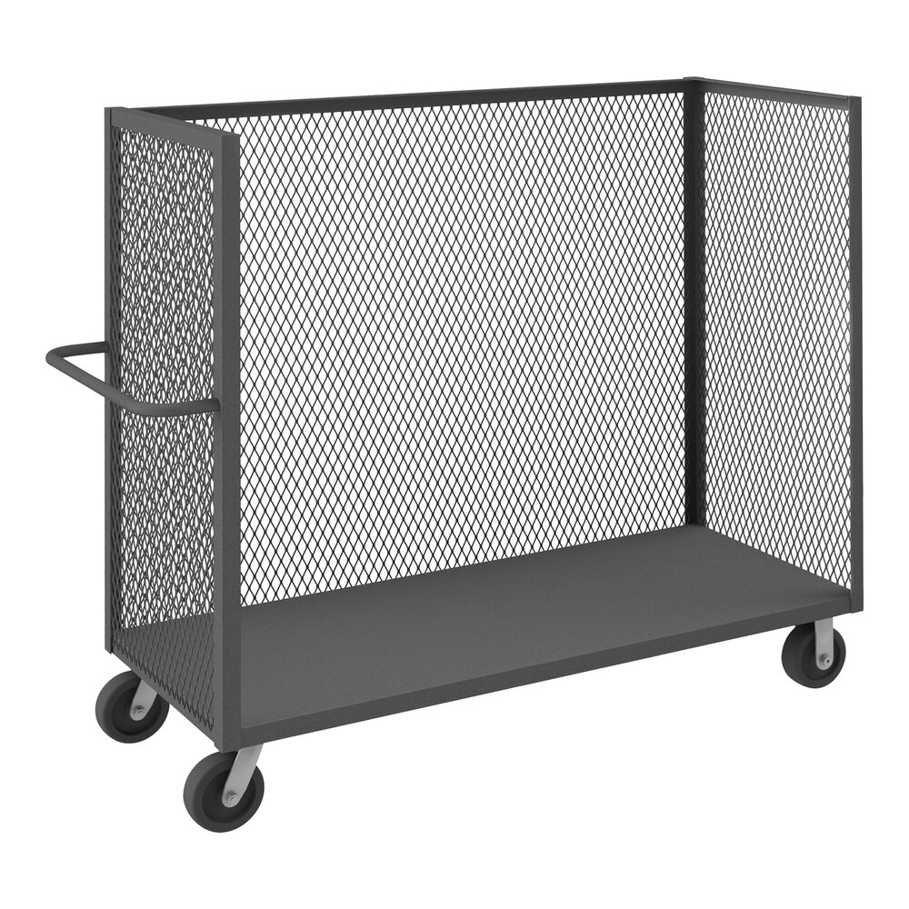 Durham Mfg 24" x 60" 14 Gauge Steel 3-Sided Mesh Truck with 6" Phenolic ...