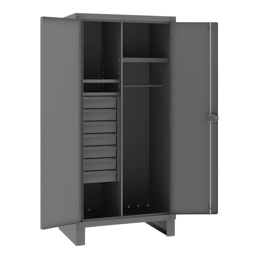 Durham Mfg 36" x 24" x 78" 12 Gauge Steel 3-Shelf Wardrobe Cabinet with ...