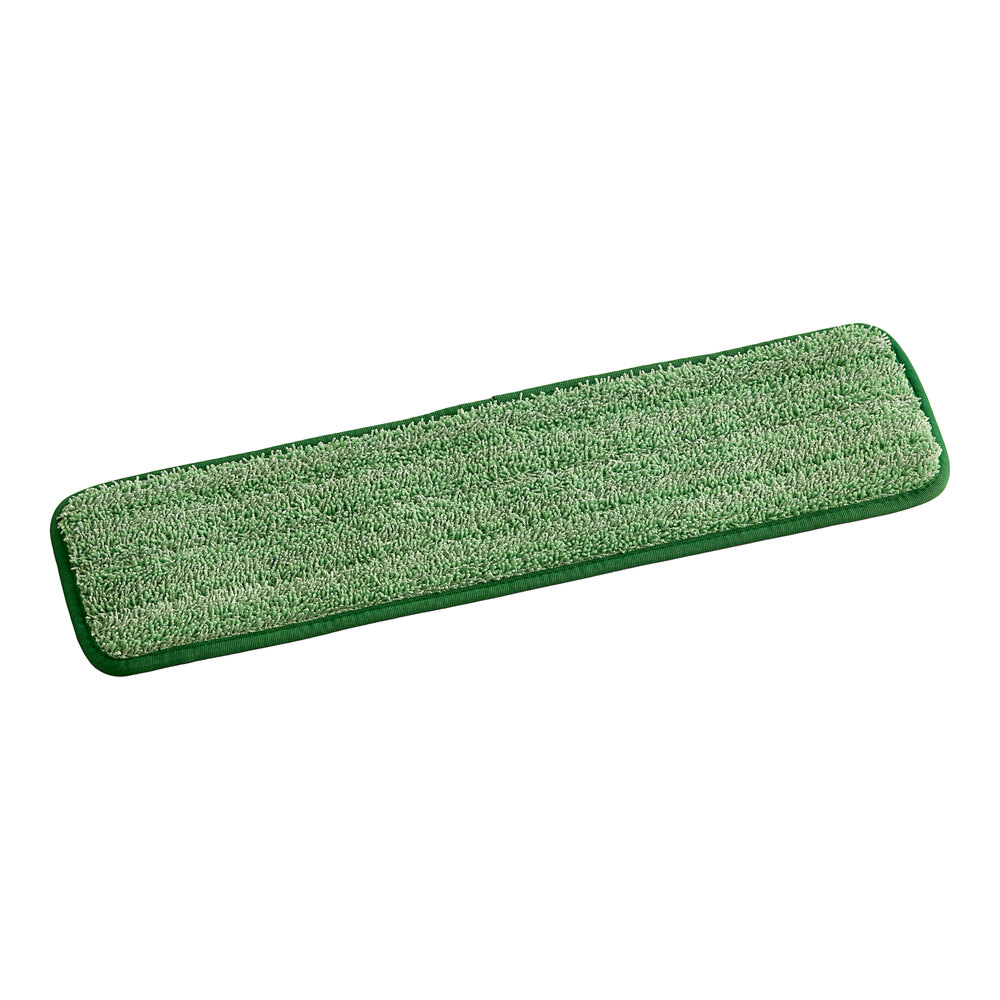 Lavex 18" Green Microfiber Hook & Loop Wet / Dry Mop Pad