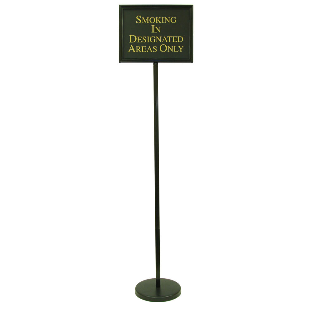 Aarco TI1BK Black Aluminum 59" Changeable Hostess / Teller Sign with 12 ...