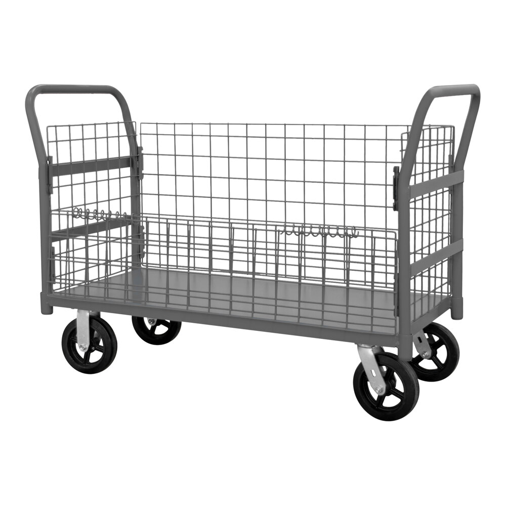 Durham Mfg 30" x 60" 14 Gauge Steel 4-Sided Wire Cart with Drop Gate ...