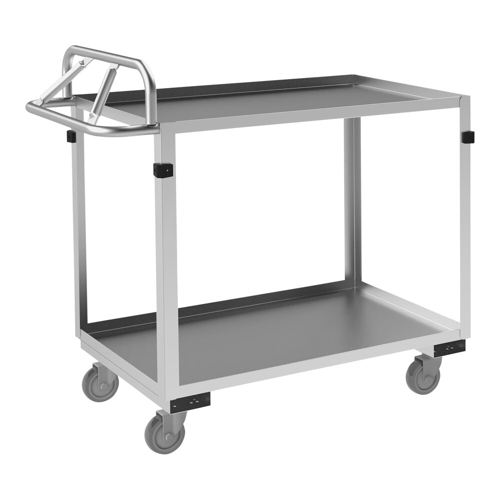 Durham Mfg 21 1/2" x 36" Stainless Steel 2-Shelf Stock Cart with ...