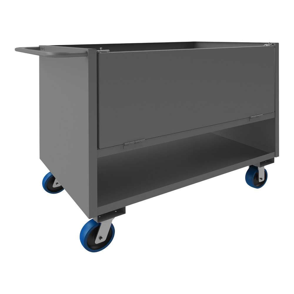 Durham Mfg 30" x 48" 14 Gauge Steel Box Truck with 4-Sided Solid Shelf ...