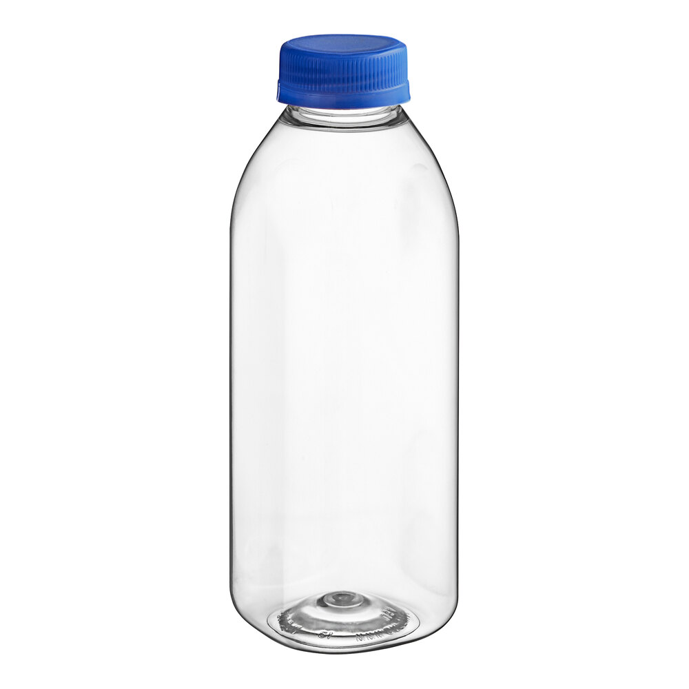 Captiva Containers 16 oz. Square Milkman PET Clear Juice Bottle with ...