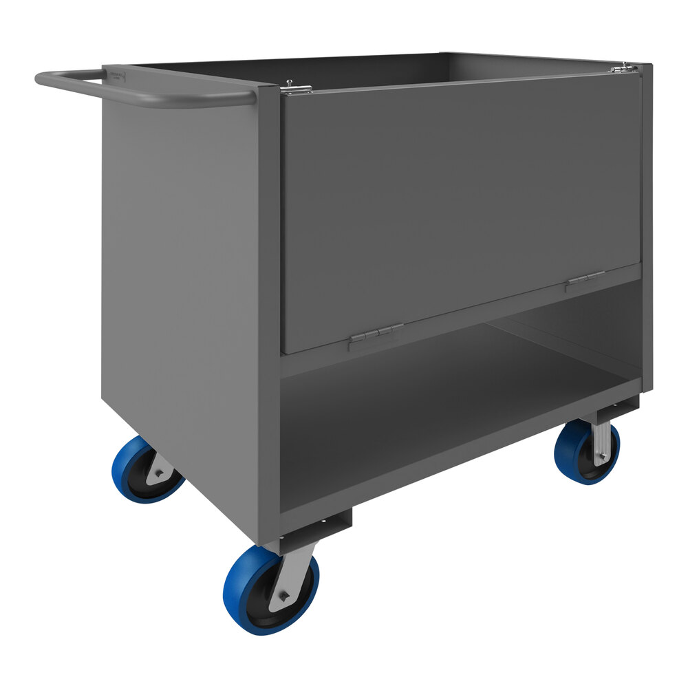 Durham Mfg 24" x 36" 14 Gauge Steel Box Truck with 4-Sided Solid Shelf ...