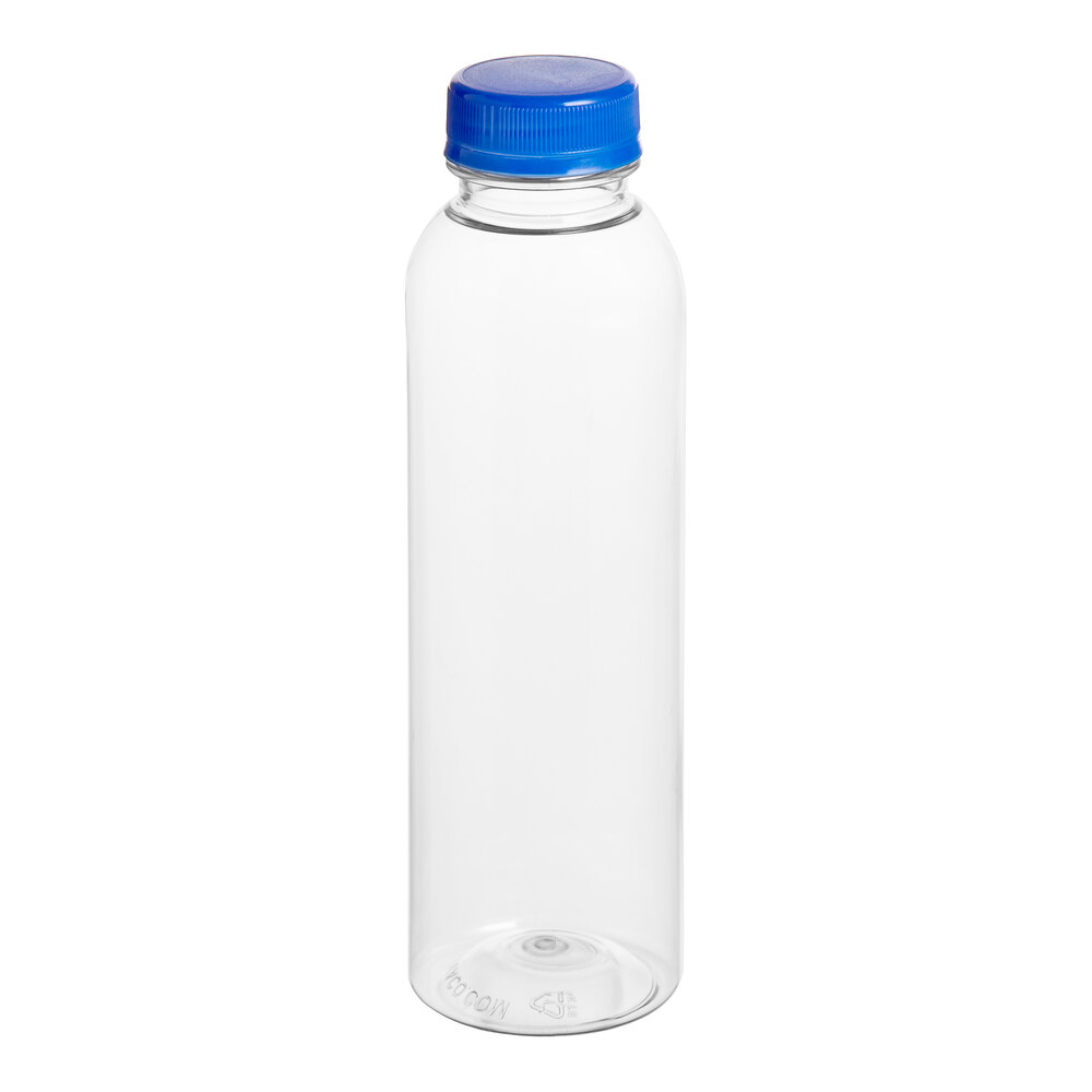 Captiva Containers 16 oz. Round PET Clear HPP Juice Bottle with Royal ...