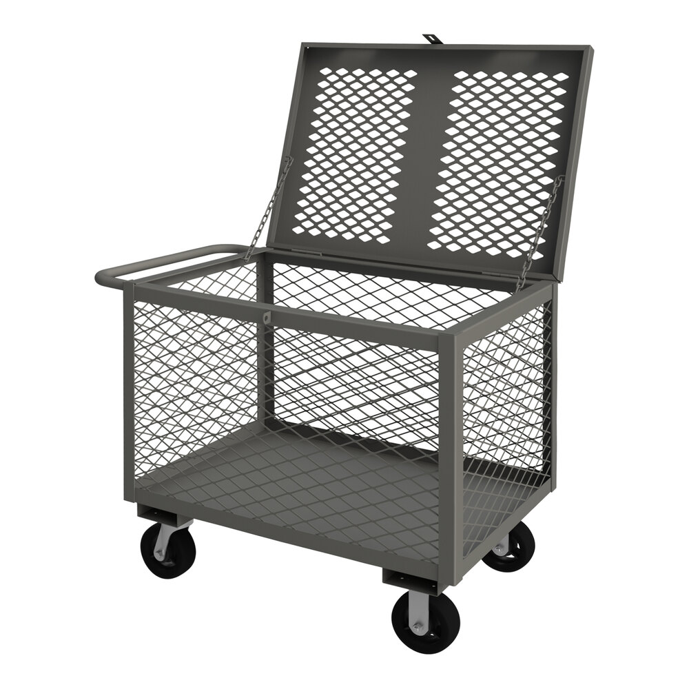 Durham Mfg 30" x 48" 14 Gauge Steel 4-Sided Mesh Box Truck with Hinged ...