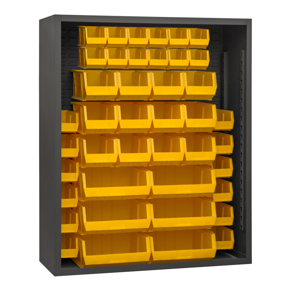 Durham Mfg 48" x 18" x 72" 12 Gauge Steel Enclosed Bin Rack with 42 ...