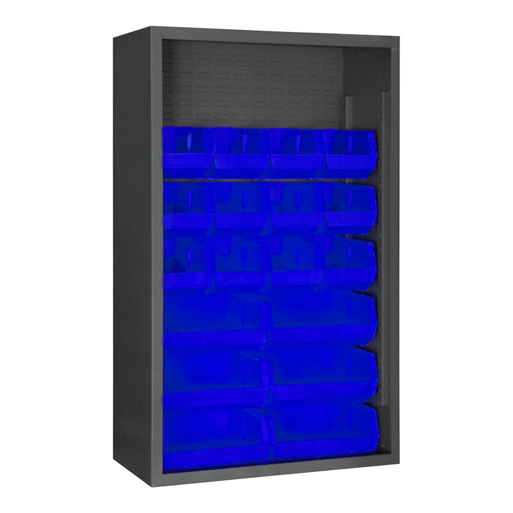 Durham Mfg 36" x 18" x 60" 12 Gauge Steel Enclosed Bin Rack with 18 ...