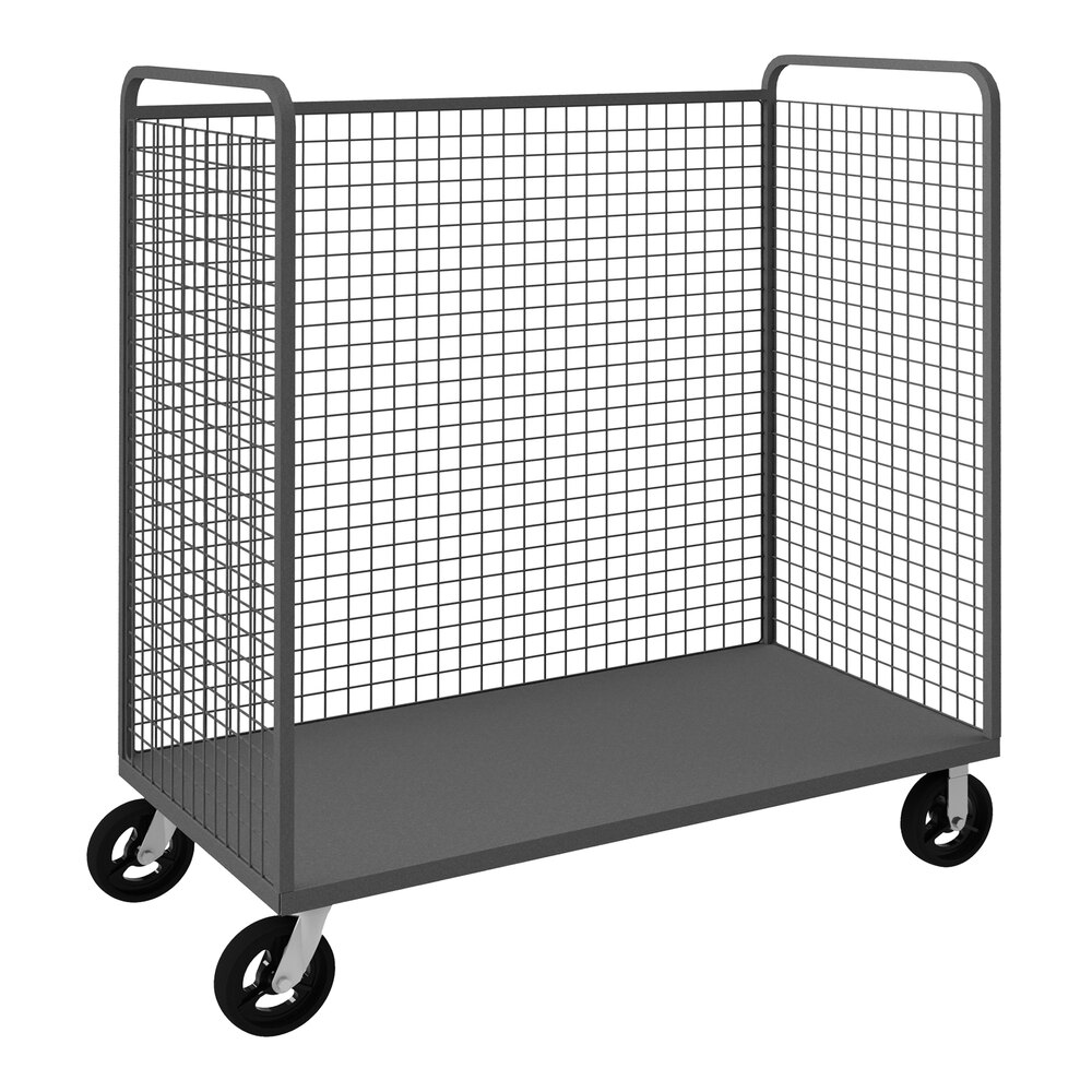 Durham Mfg 30" x 60" 14 Gauge Steel 3-Sided Wire Cart W3ST-306068-1-8MR95