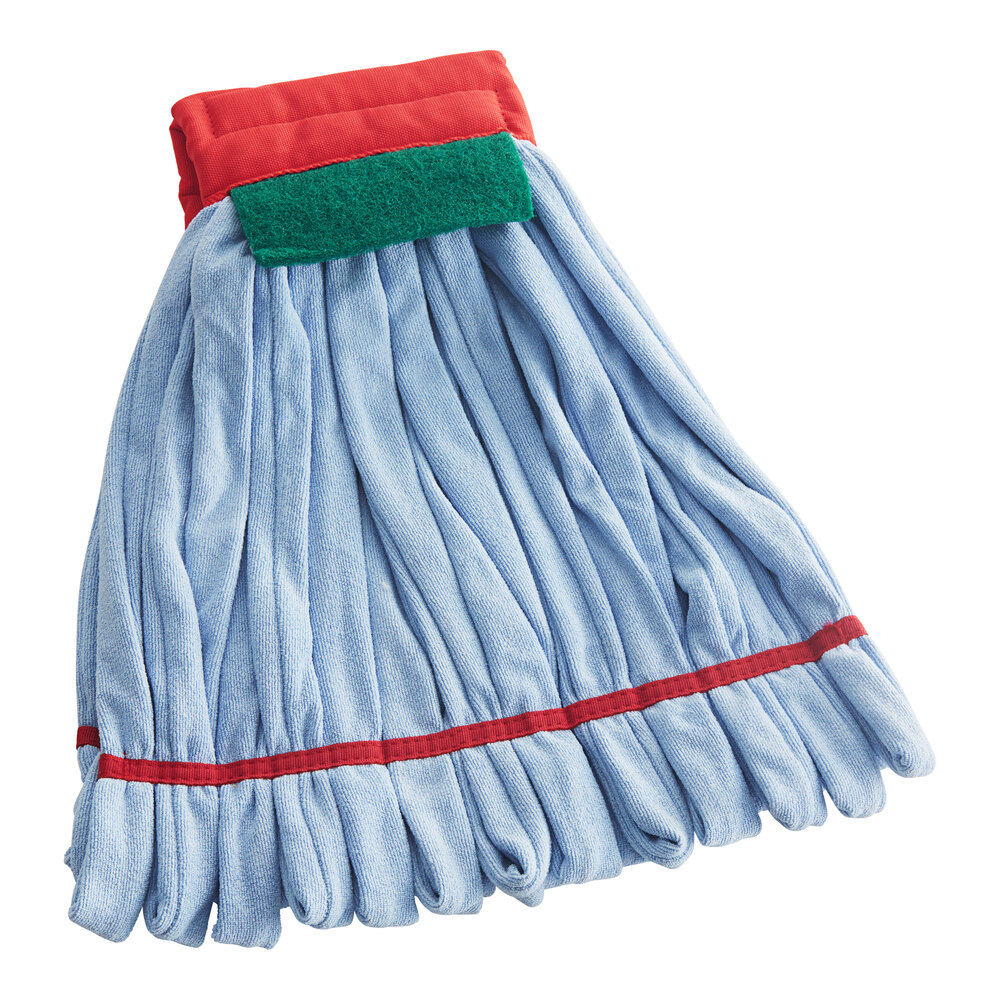 Lavex 15 oz. Blue Microfiber Tube Mop with 5" Red Headband