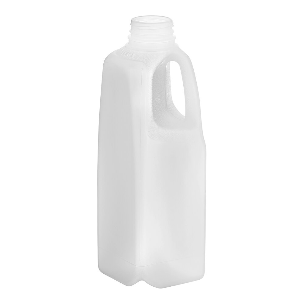 1 Qt. (32 oz.) Translucent HDPE Milk Jug with Handle - 192/Case