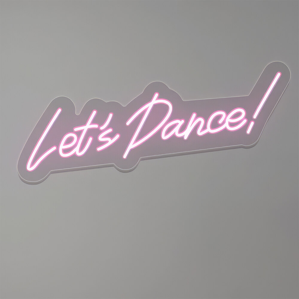 Crazy Neon 20 1/2" x 9" Pink LED "Let's Dance!" Sign CNUS027905