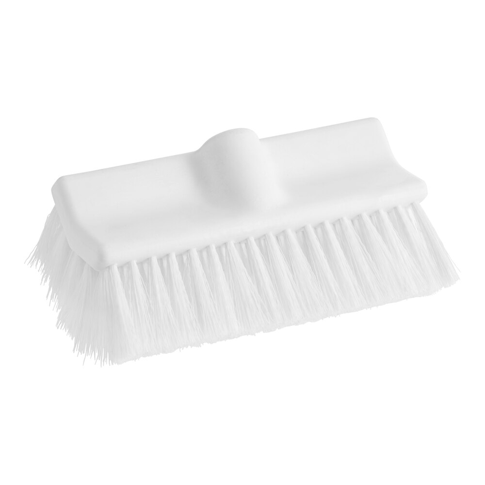 Lavex 10" White Bi-Level Floor / Wall Scrub Brush Head