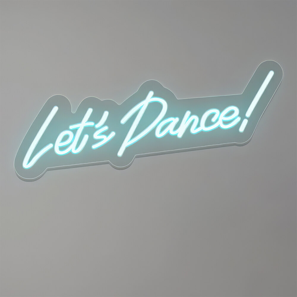 Crazy Neon 20 1/2" x 9" Ice Blue LED "Let's Dance!" Sign CNUS027953