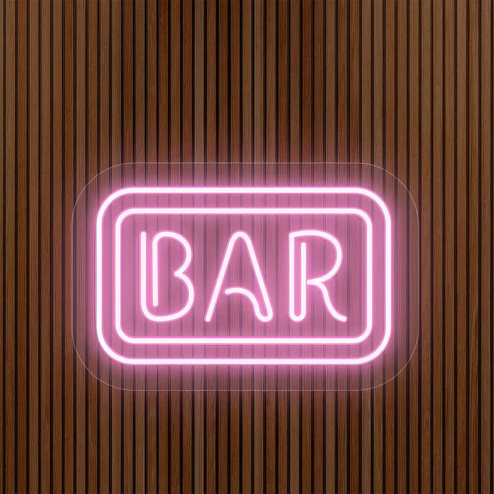 Crazy Neon 14 1/2" x 9 1/2" Pink LED "Bar" Sign CNUS010476