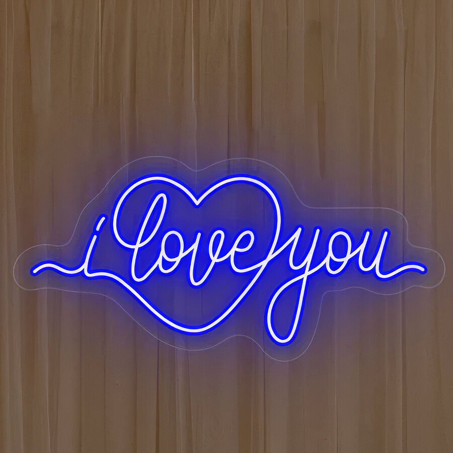 Crazy Neon 36" x 17" Blue LED "I Love You" Sign CNUS010018