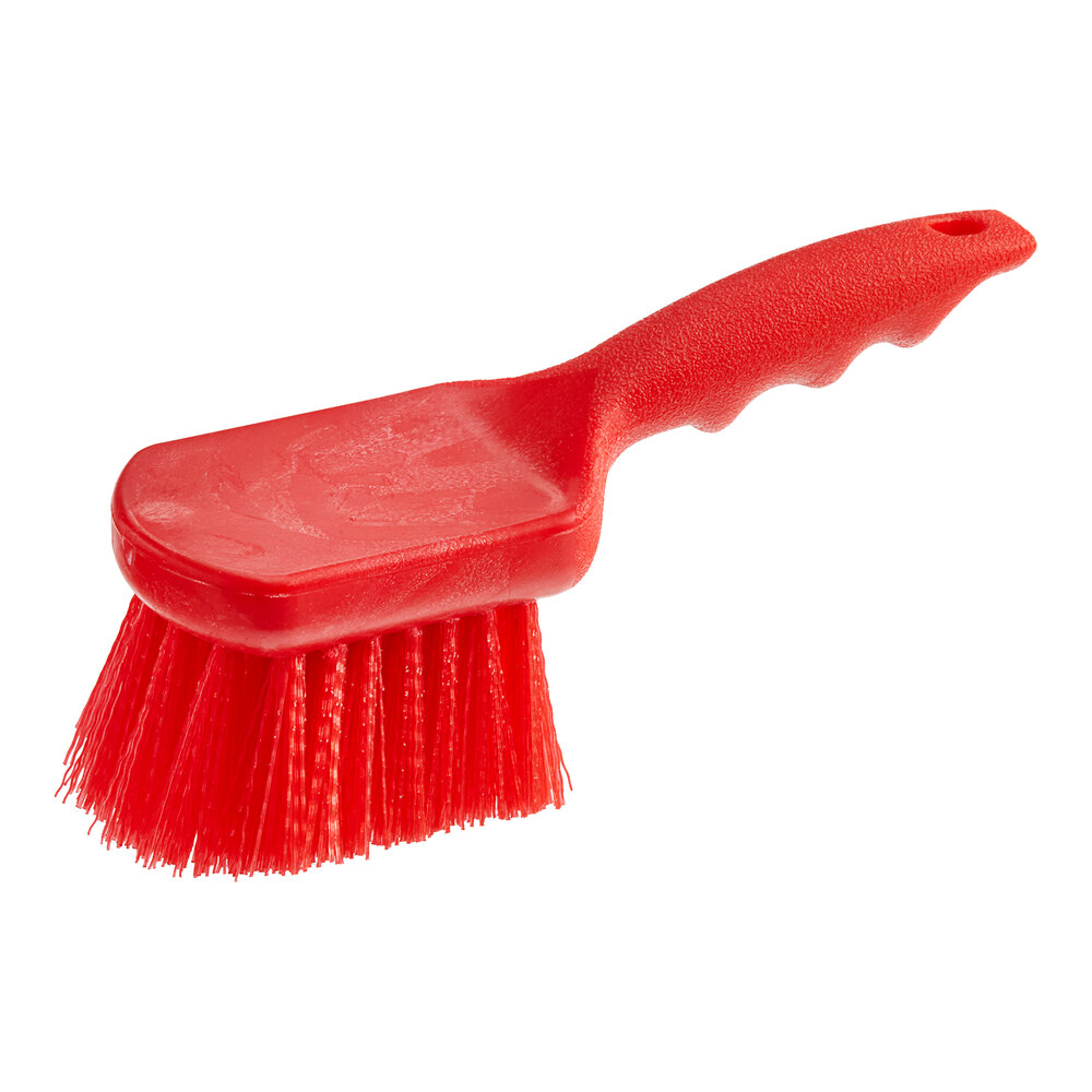 Lavex 8 1/2" Red Polyester Floating Utility / Pot Scrub Brush