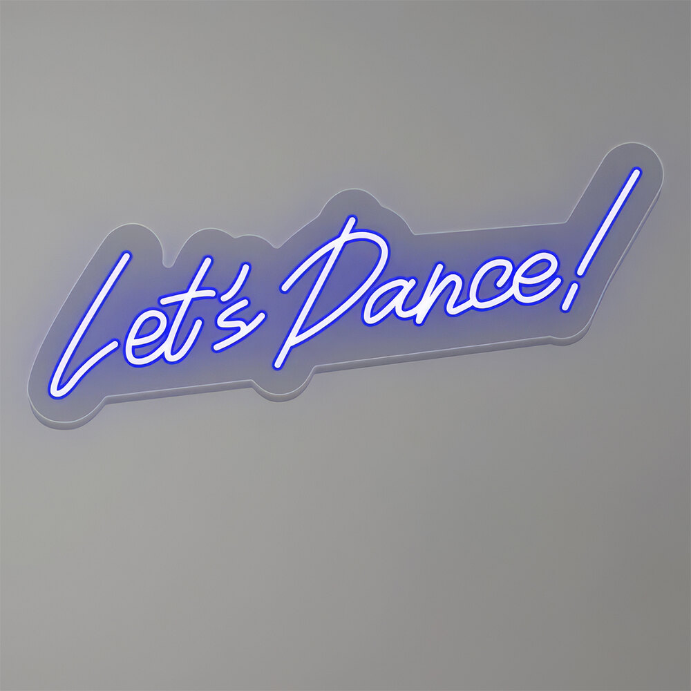 Crazy Neon 20 1/2" x 9" Blue LED "Let's Dance!" Sign CNUS027889