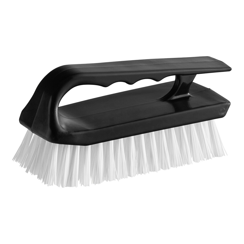 Lavex 6" Black Iron Scrub Brush with Crimped Bristles