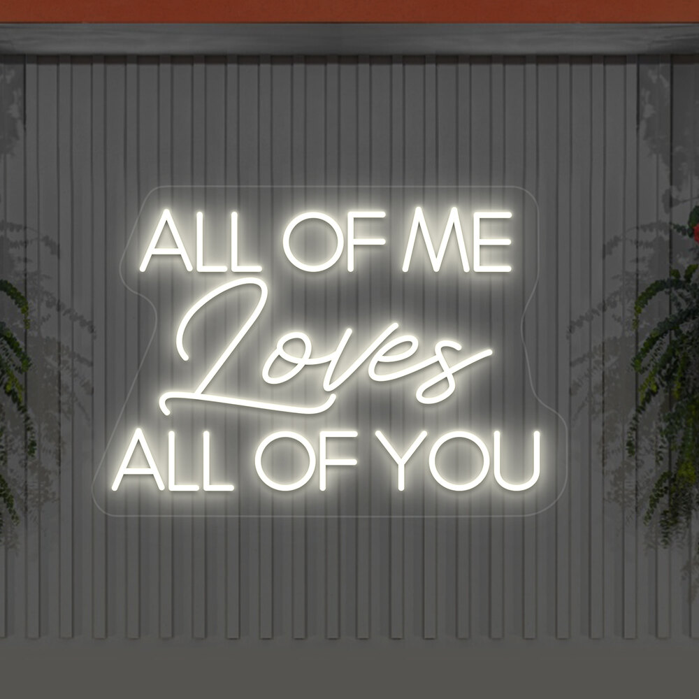 Crazy Neon 21" x 14" Warm White LED "All Of Me Loves All Of You" Sign ...