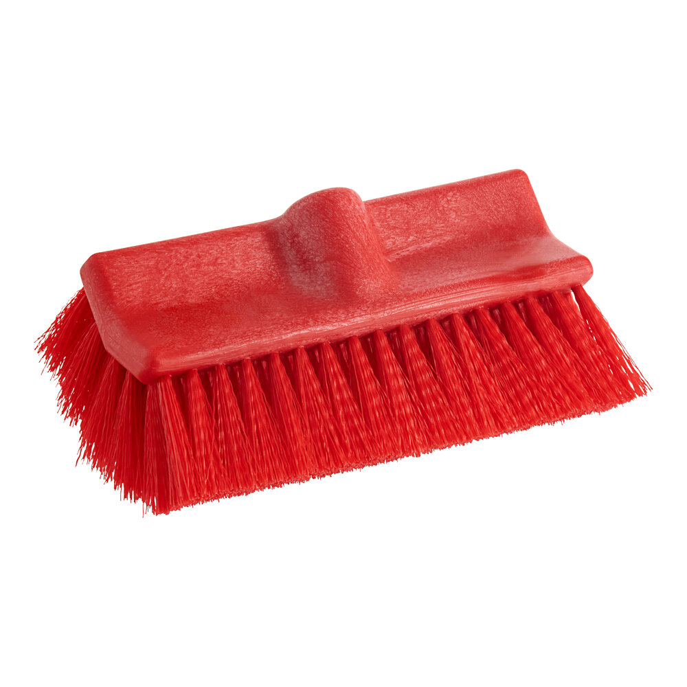 Lavex 10" Red Bi-Level Floor / Wall Scrub Brush Head