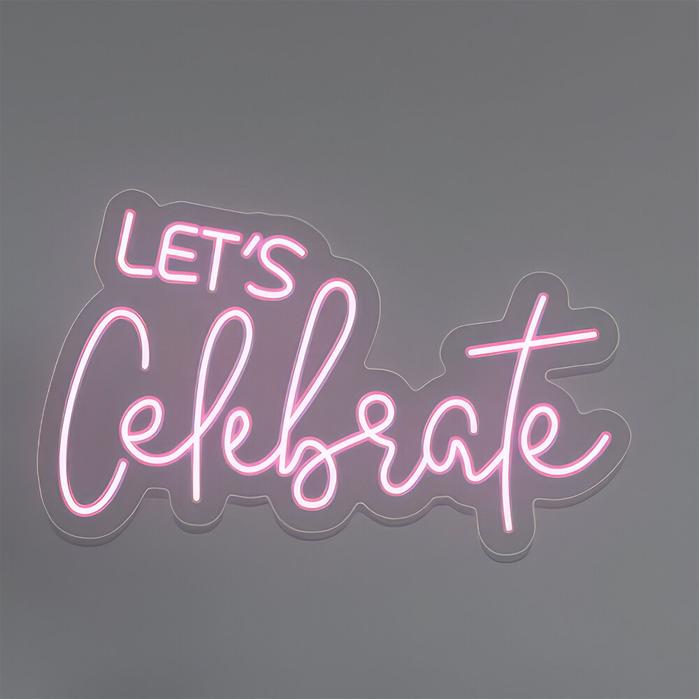 Crazy Neon 26" x 16" Pink LED "Let's Celebrate" Sign CNUS027851