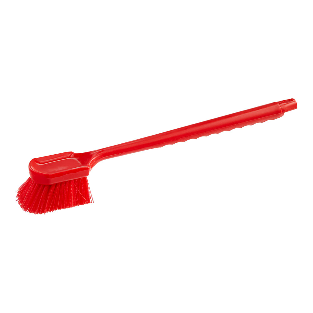 Lavex 20" Red Polyester Floating Utility / Pot Scrub Brush