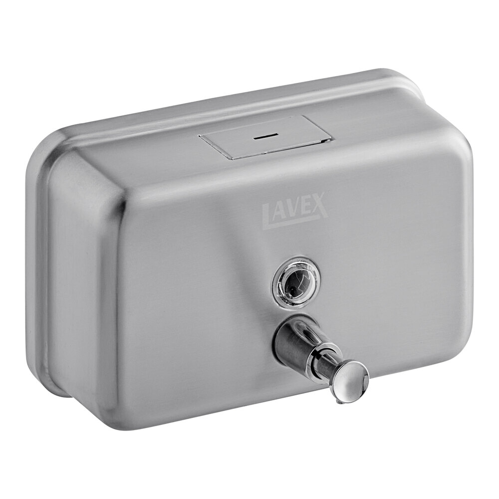 Lavex 40 fl. oz. (1,200 mL) Stainless Steel Manual Surface-Mounted ...