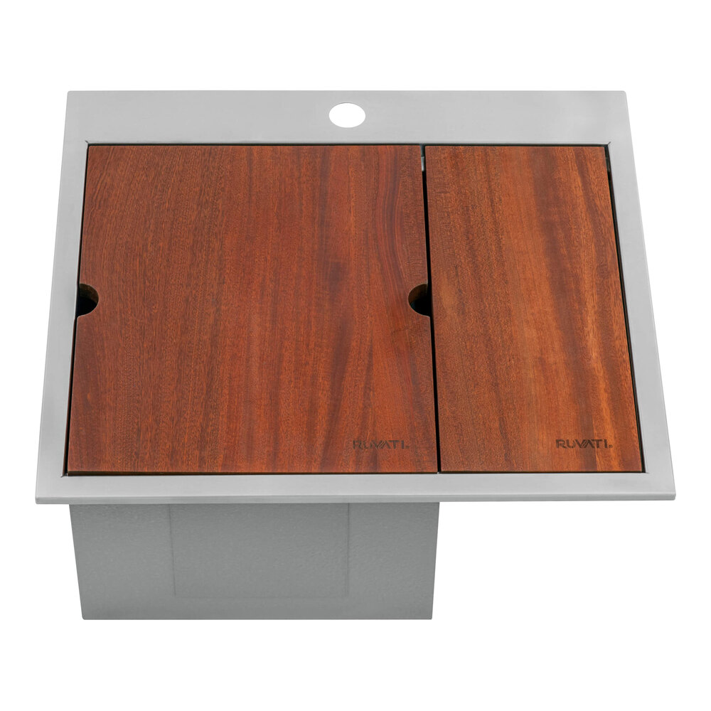 Ruvati RVH8262ST Ibiza 22" x 20" Stainless Steel Drop-In Workstation ...