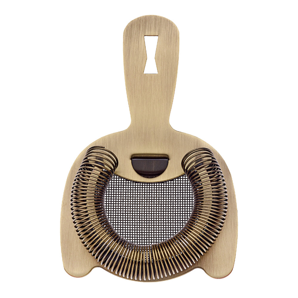 Barfly® 8 3/4" Antique Gold Fine Mesh Spring Bar Strainer M37185ANG
