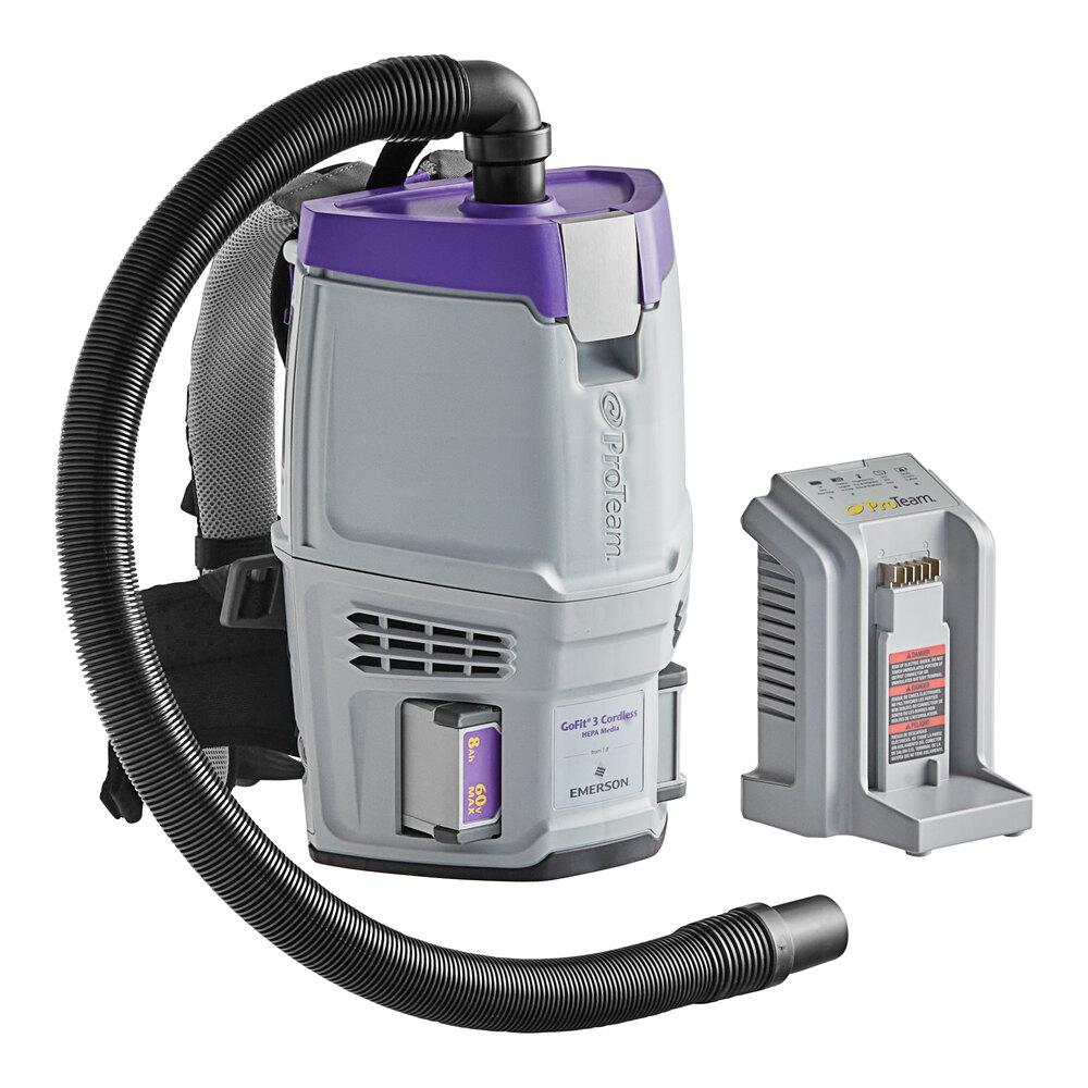 ProTeam GoFit® 3 107779 8.0 Ah 3 Qt. Cordless Backpack Vacuum with ...