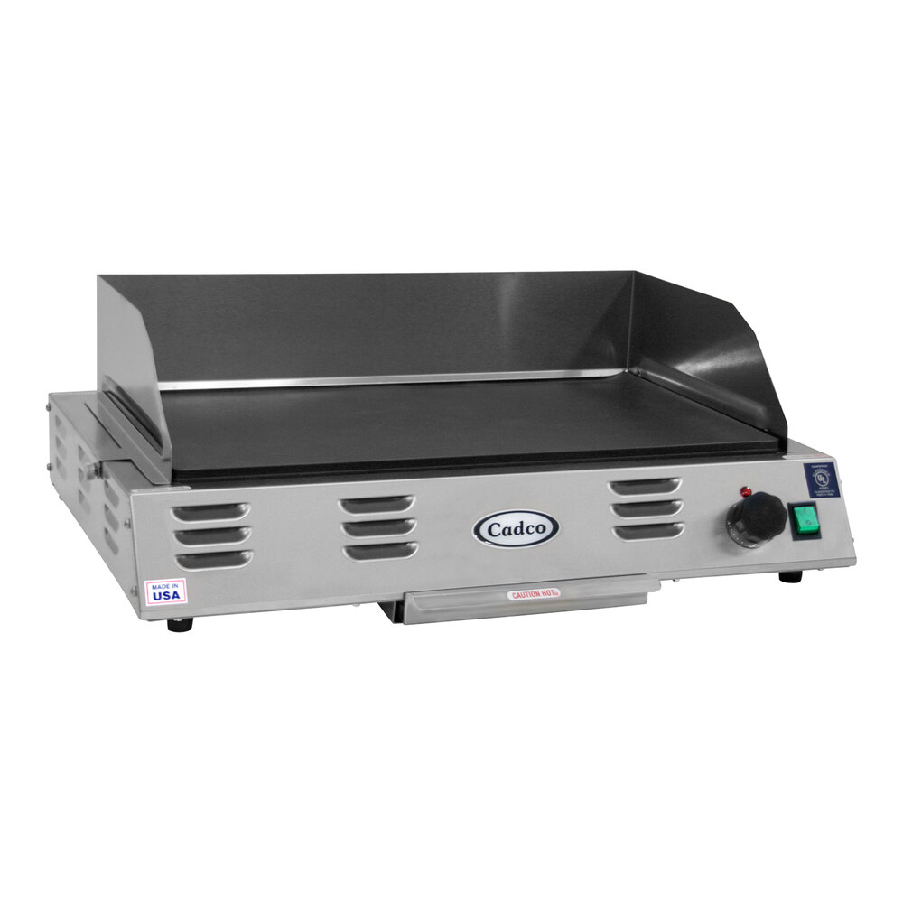 Cadco CG-10 21" x 12" Electric Countertop Griddle - 1,500W, 120V