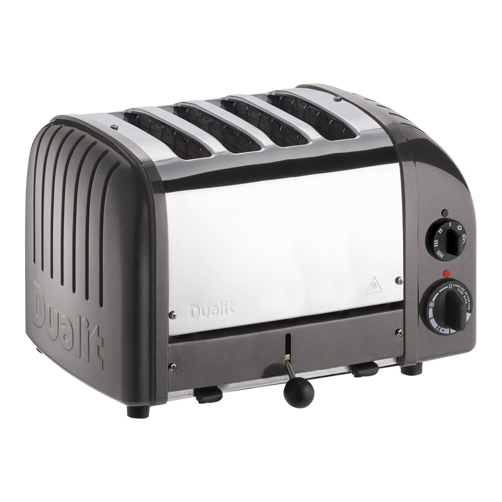 Cadco CTW-4M 4-Slice Standard Toaster with 1" Slots and Metallic Gray ...