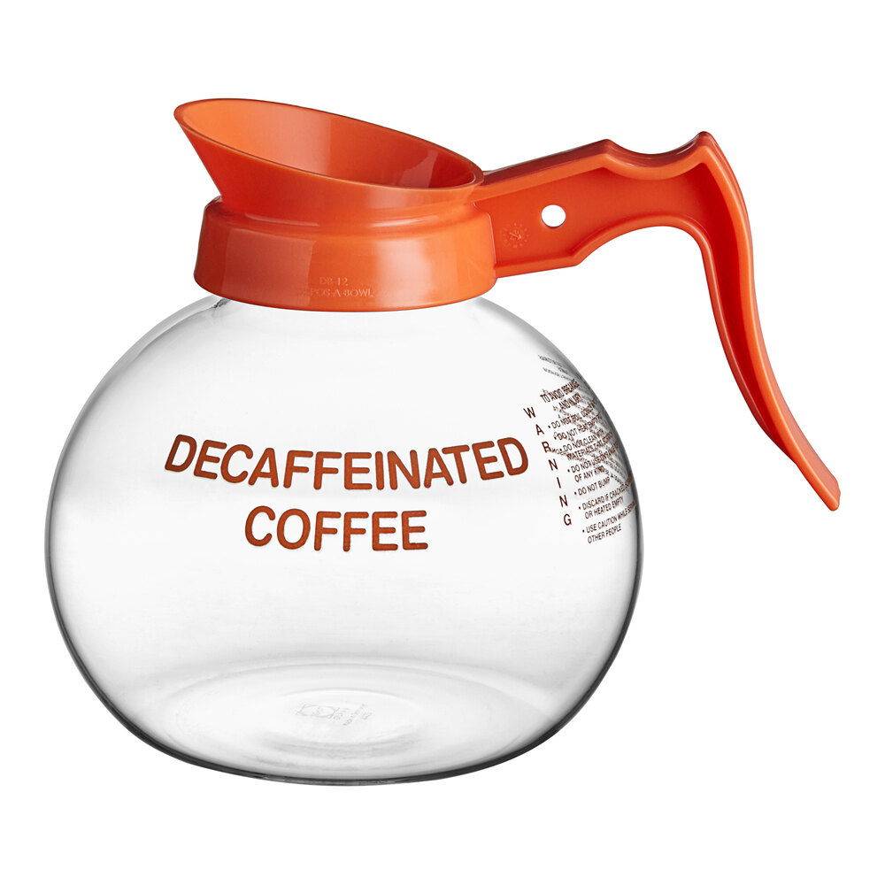 Curtis 70280200403 Crystalline Decaf Glass Coffee Decanter with Orange ...