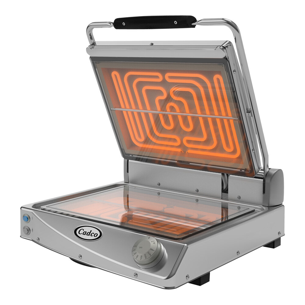 Cadco CPG-15FC Jumbo Glass-Ceramic Clamshell Grill with Smooth Clear ...