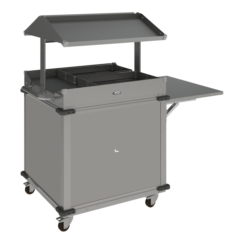 Cadco MobileServ 63 1/4" x 31 1/4" Mobile Grab and Go Food Cart with 2 ...