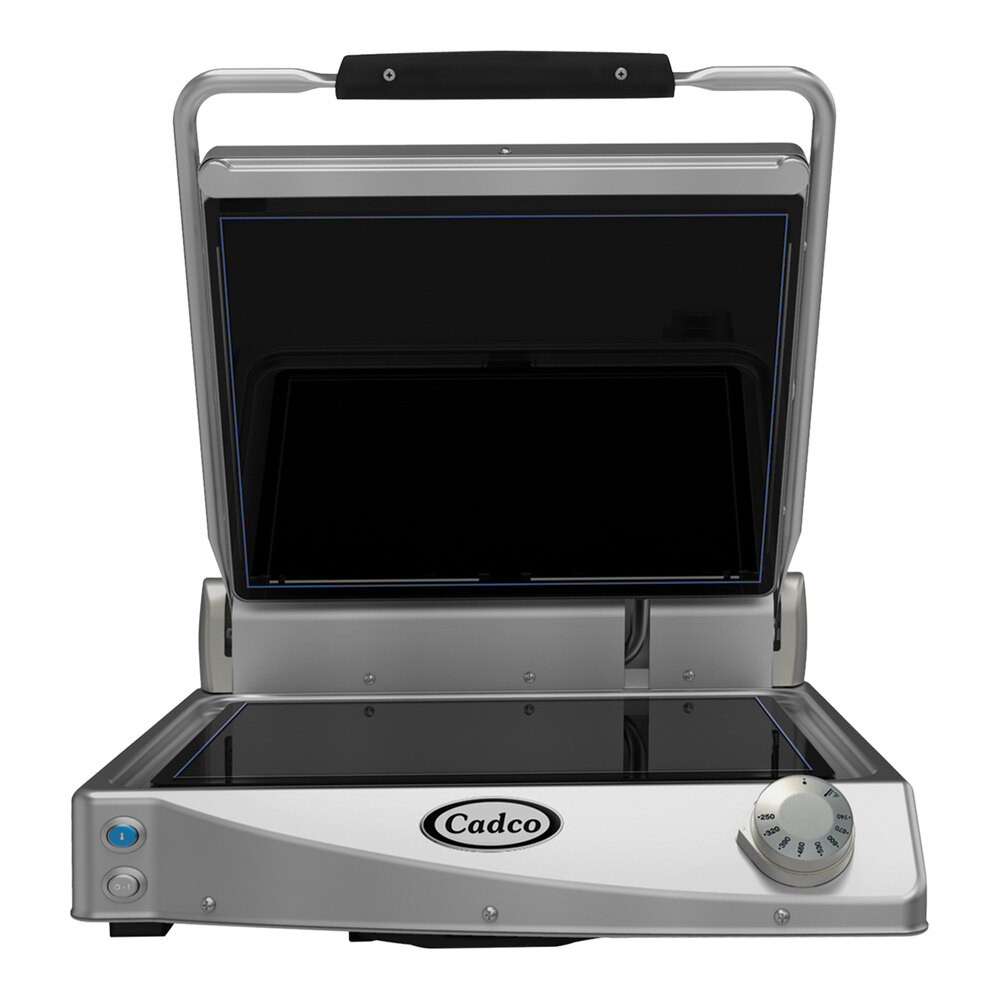 Cadco CPG-15F Jumbo Glass-Ceramic Clamshell Grill with Smooth Black ...