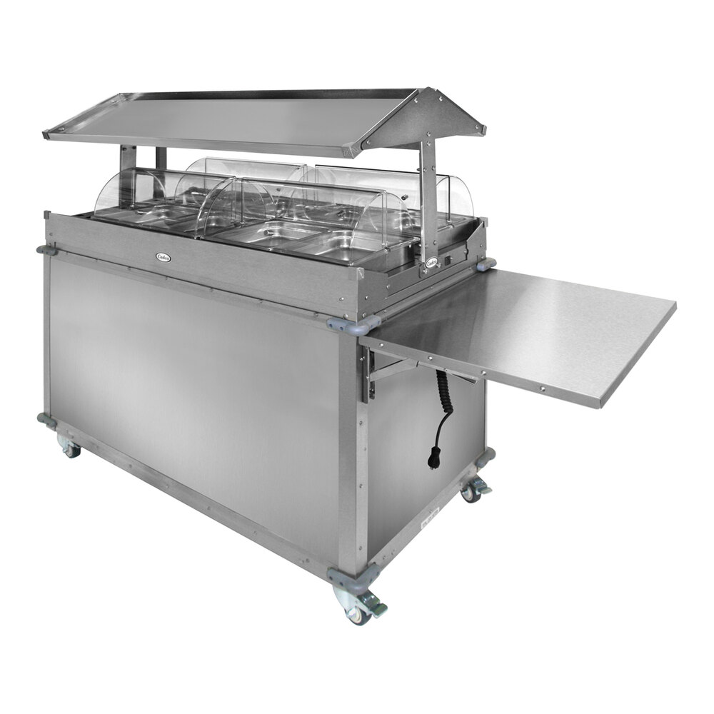 Cadco MobileServ 85 1/4" x 31 1/4" Deluxe Mobile Grab and Go Food Cart ...