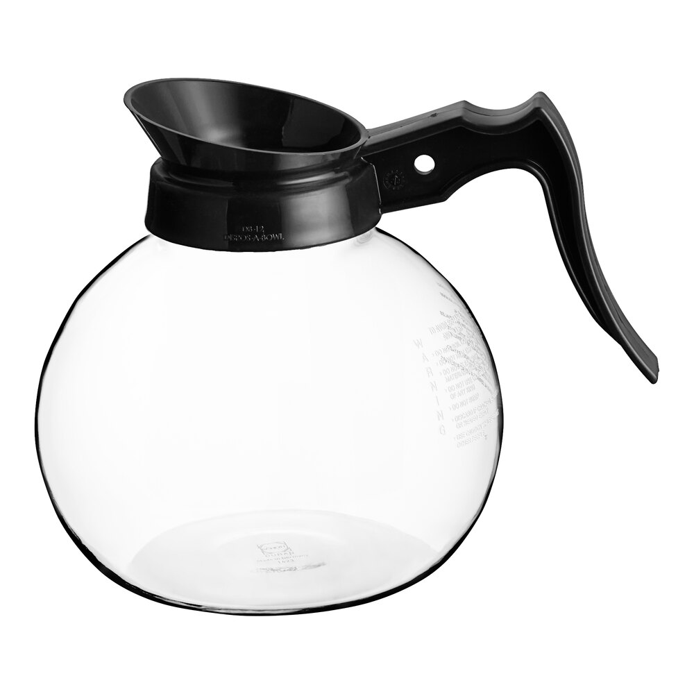 Curtis 70280000306 Crystalline Glass Coffee Decanter with Black Handle ...