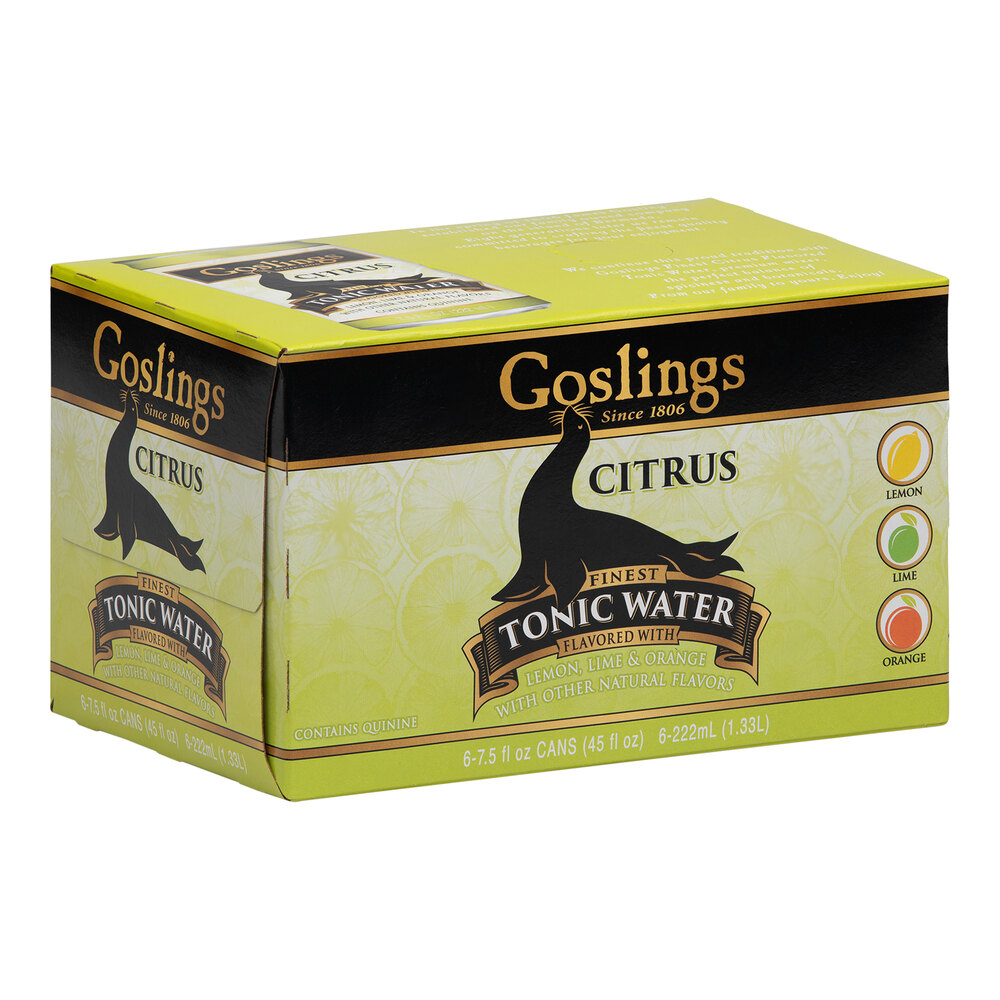 Goslings Finest Citrus Tonic Water 7.5 fl. oz. Can - 6/Pack